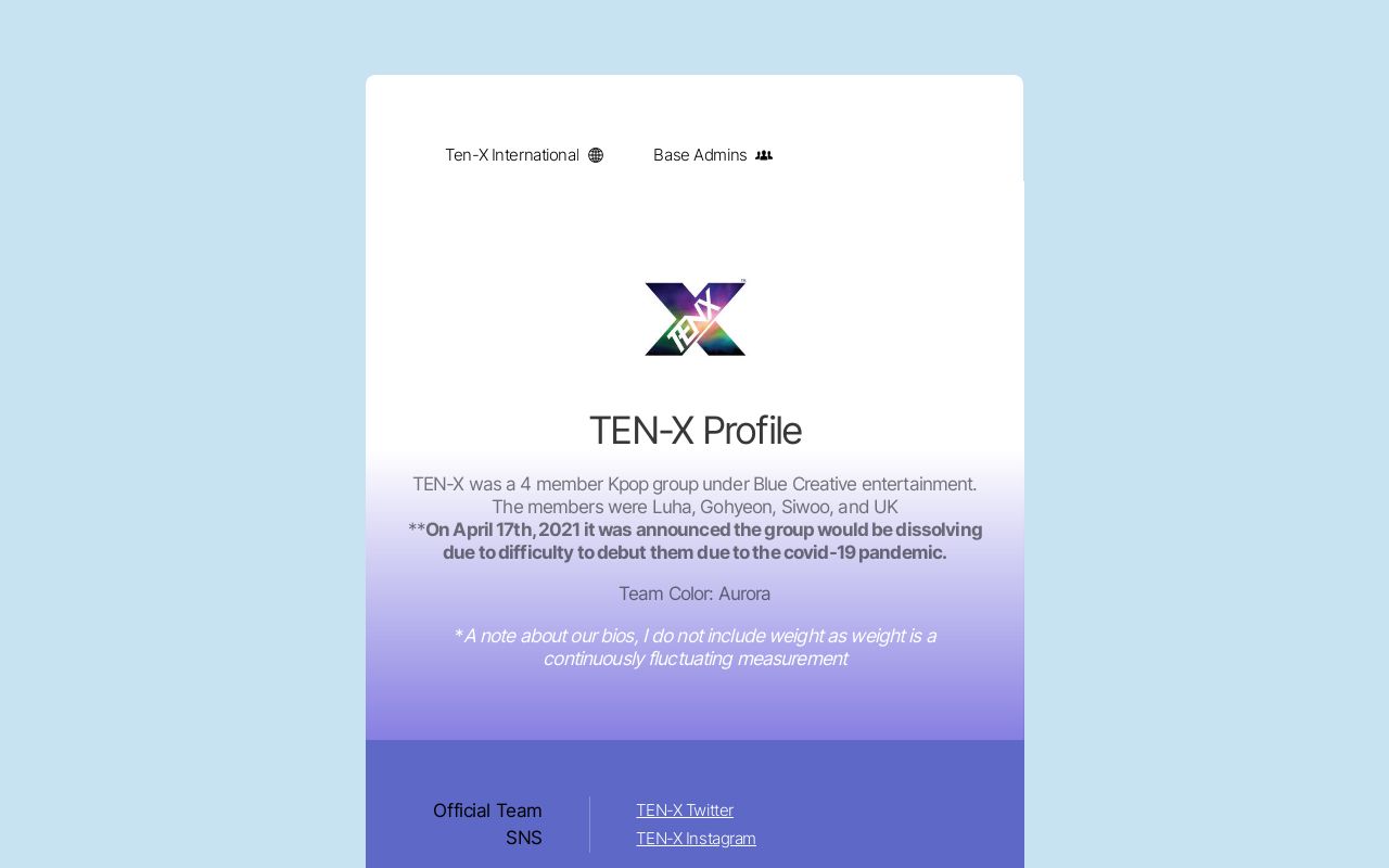 TEN-X K-POP PROFILE